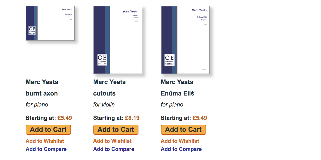 Buy Sheet Music | Marc Yeats | Composer